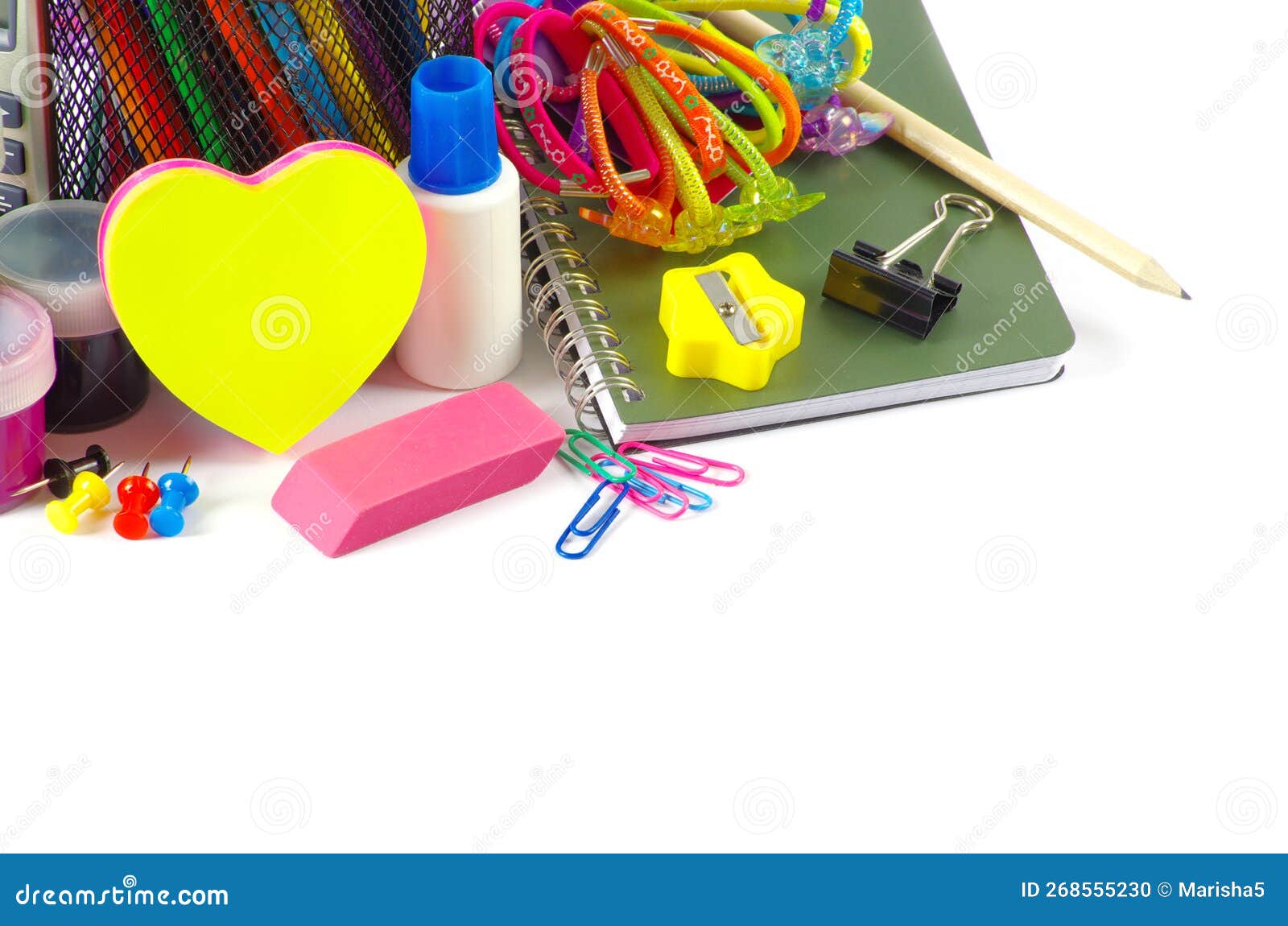 Stationery and notebooks stock photo. Image of ruler - 268555230