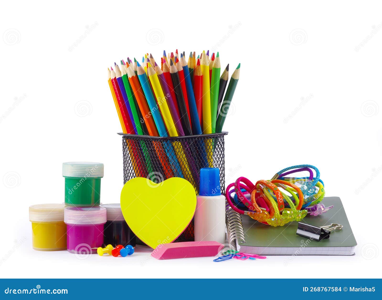 Stationery and notebooks stock photo. Image of homework - 268767584