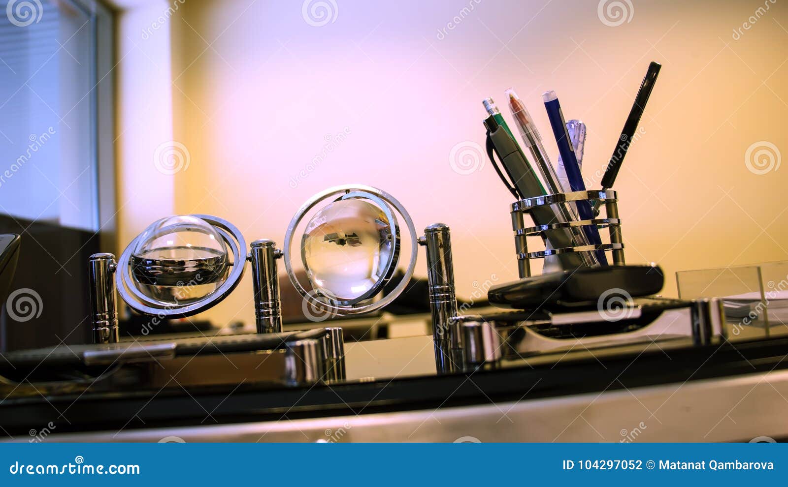 Stationery on office desk stock photo. Image of inspiration - 104297052