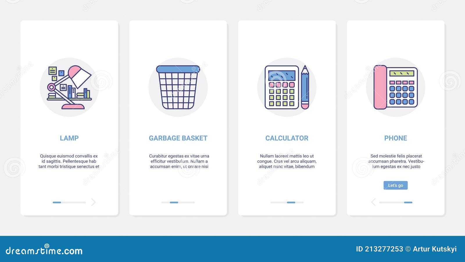 Stationary App Ui Kit Stock Illustrations – 19 Stationary App Ui Kit ...