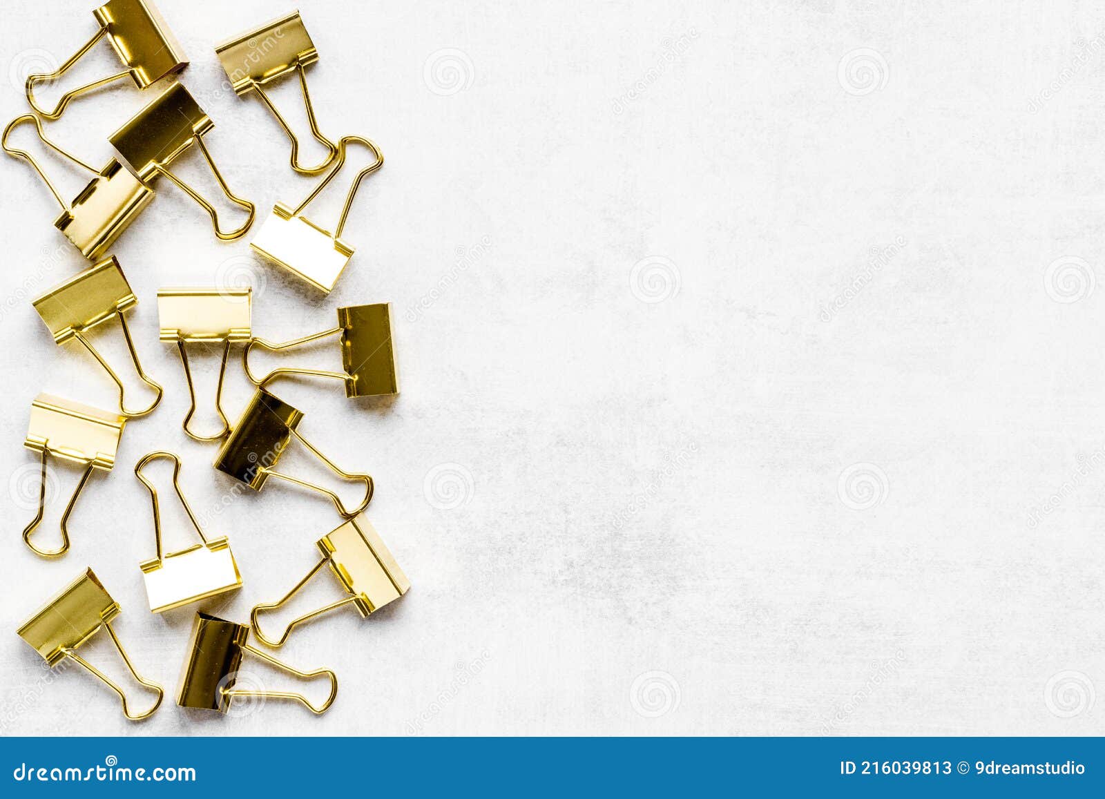 Stationery and Office Supplies Background. Paper Binder Clips Top View ...