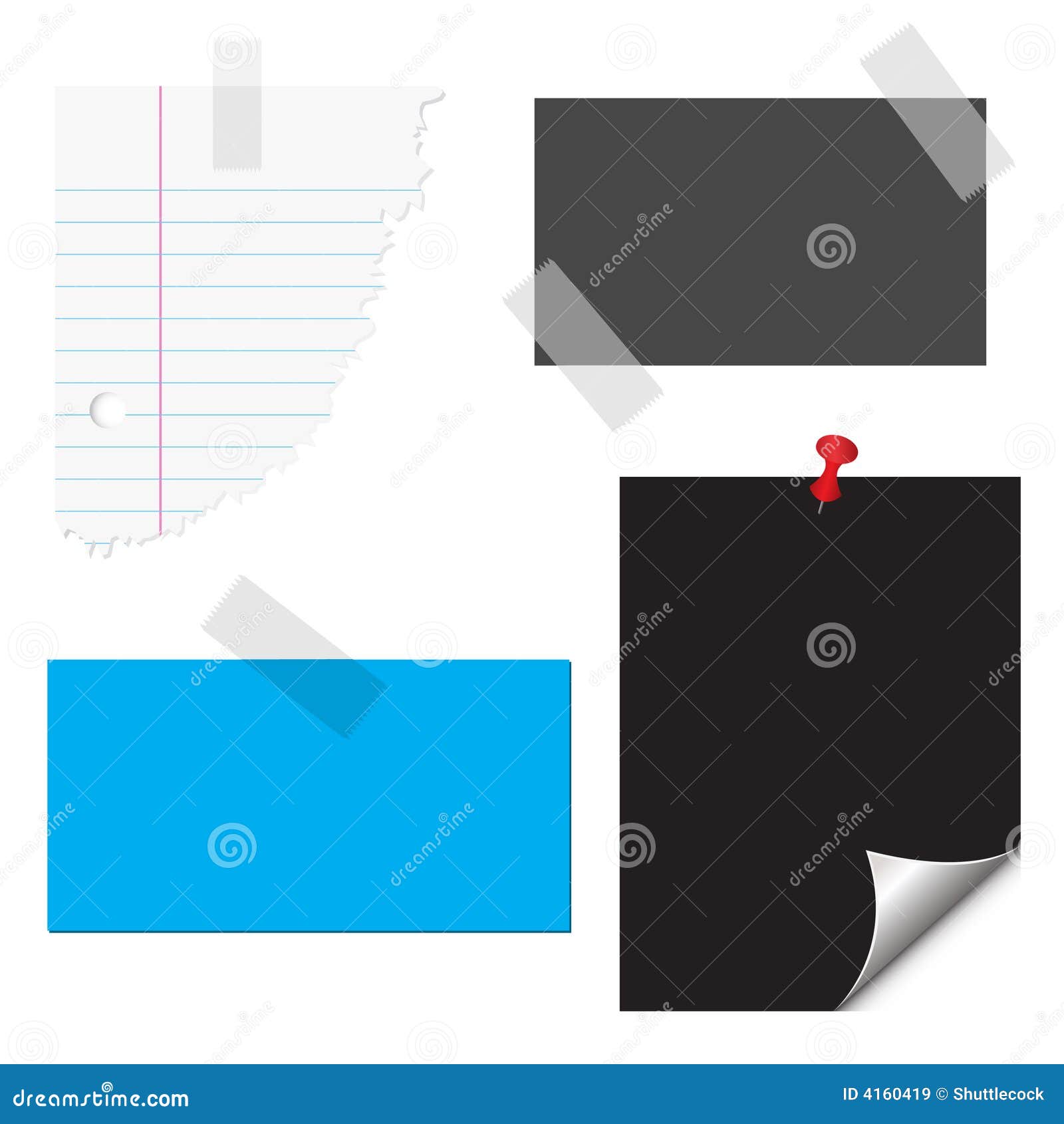 Stationery, Paper, Notes, Docu Stock Vector - Illustration of isolated ...
