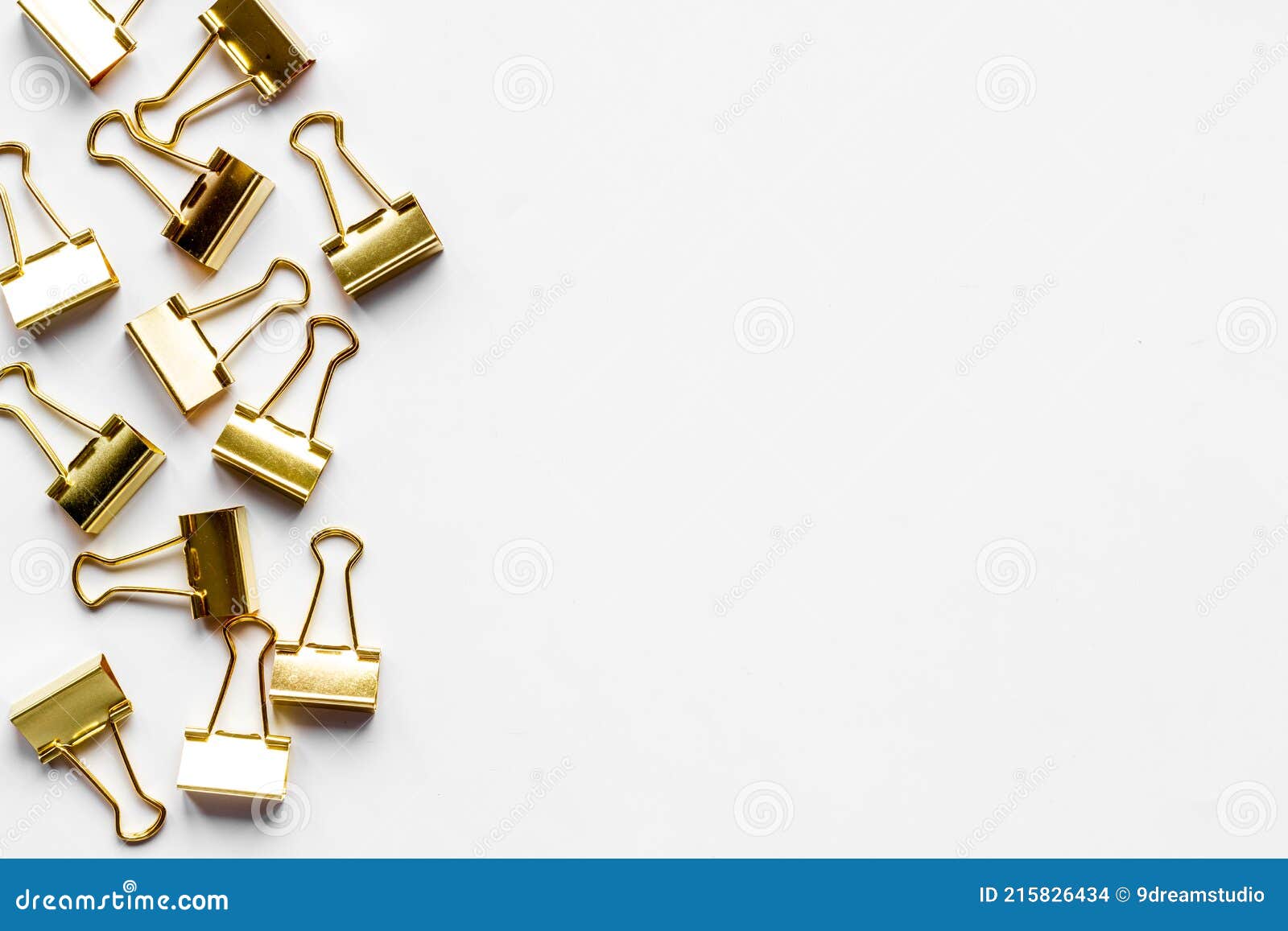 Stationery Pattern, Office Supplies Background. Paper Binder Clips Top ...