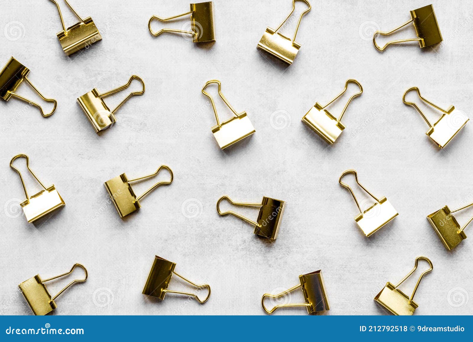 Stationery Pattern. Paper Binder Clips Top View Stock Photo - Image of ...