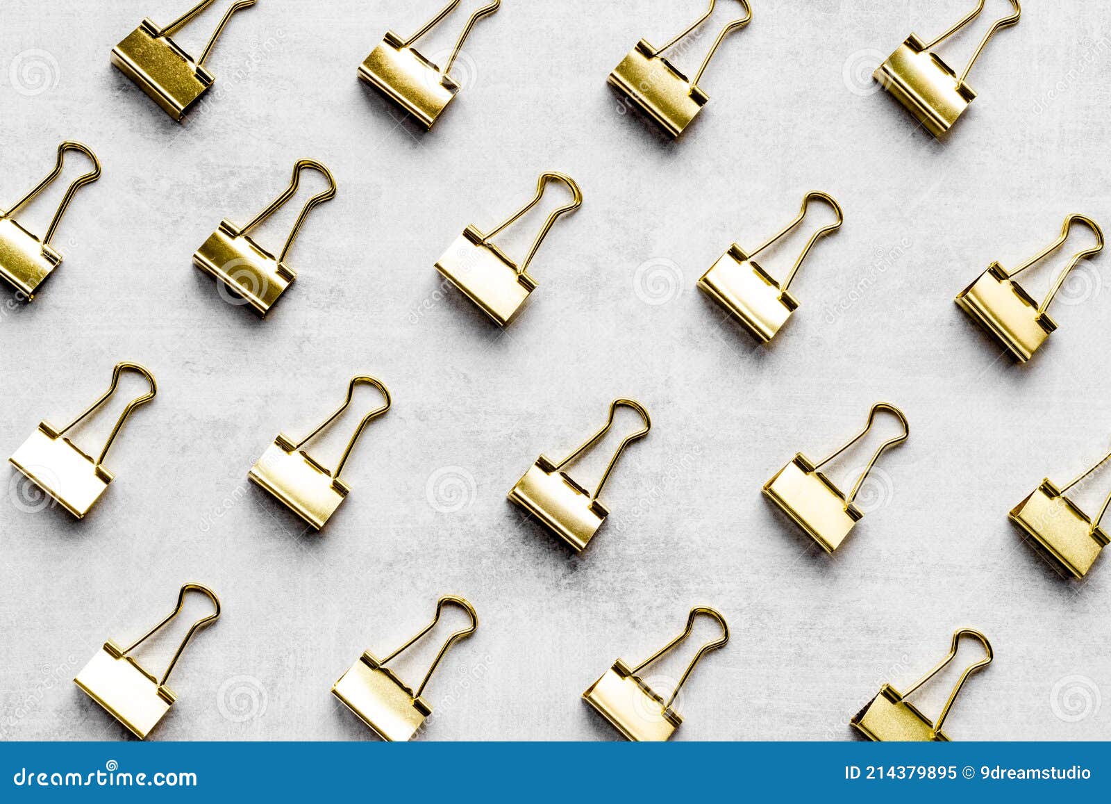 Stationery Pattern. Paper Binder Clips Top View Stock Image - Image of ...
