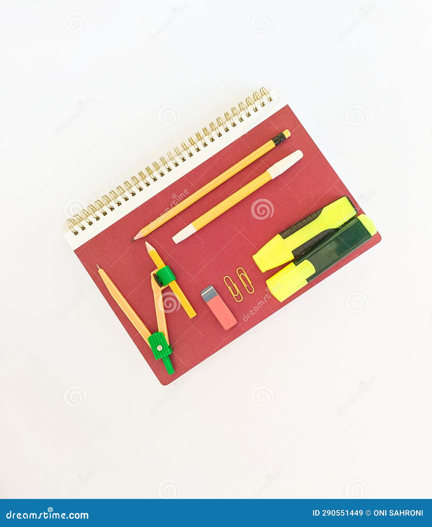 Stationery on a Ring Book. Back To School Concept Stock Image - Image ...