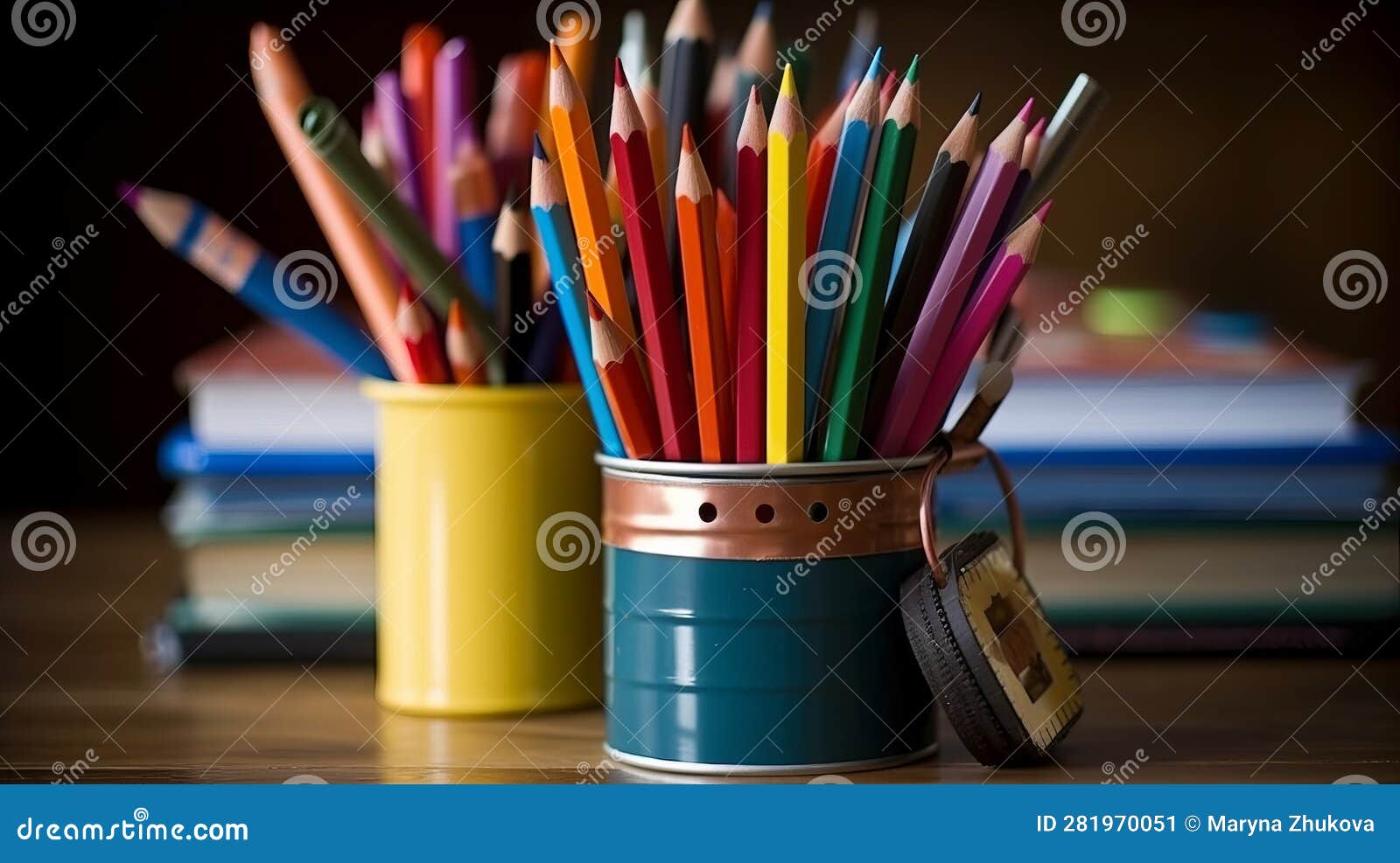 Stationery for School or Office. Various Writing Instruments Stock ...