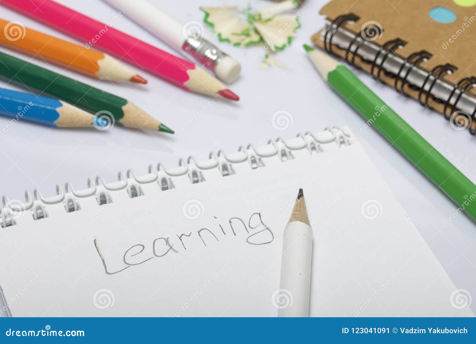 Stationery for School and Teaching. Notepad and Pencils for Writing and ...