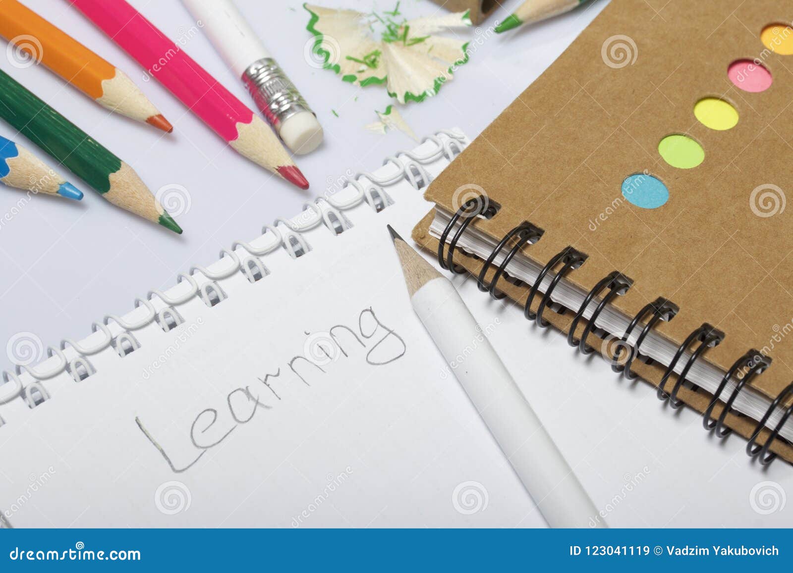 Stationery for School and Teaching. Notepad and Pencils for Writing and ...