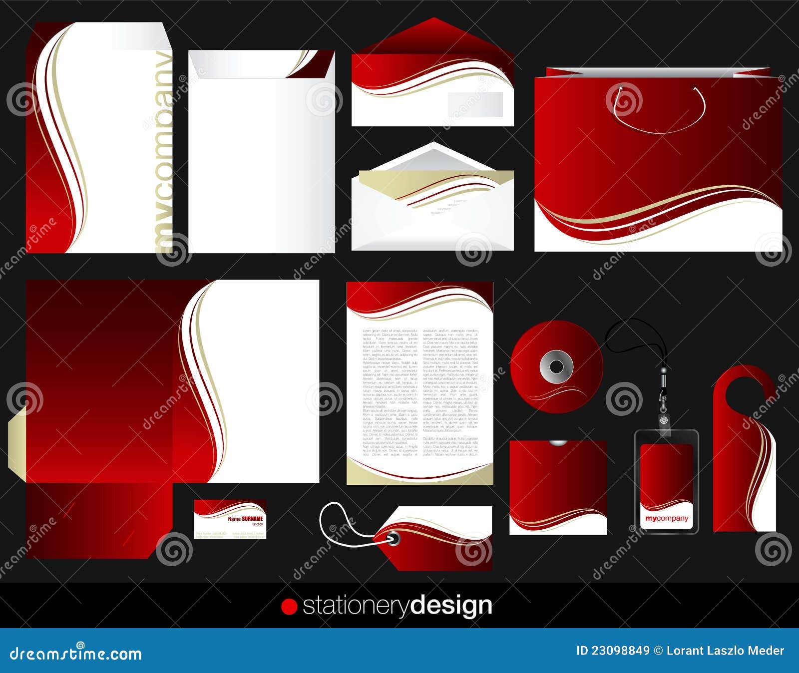 Stationery set design stock vector. Illustration of card - 23098849