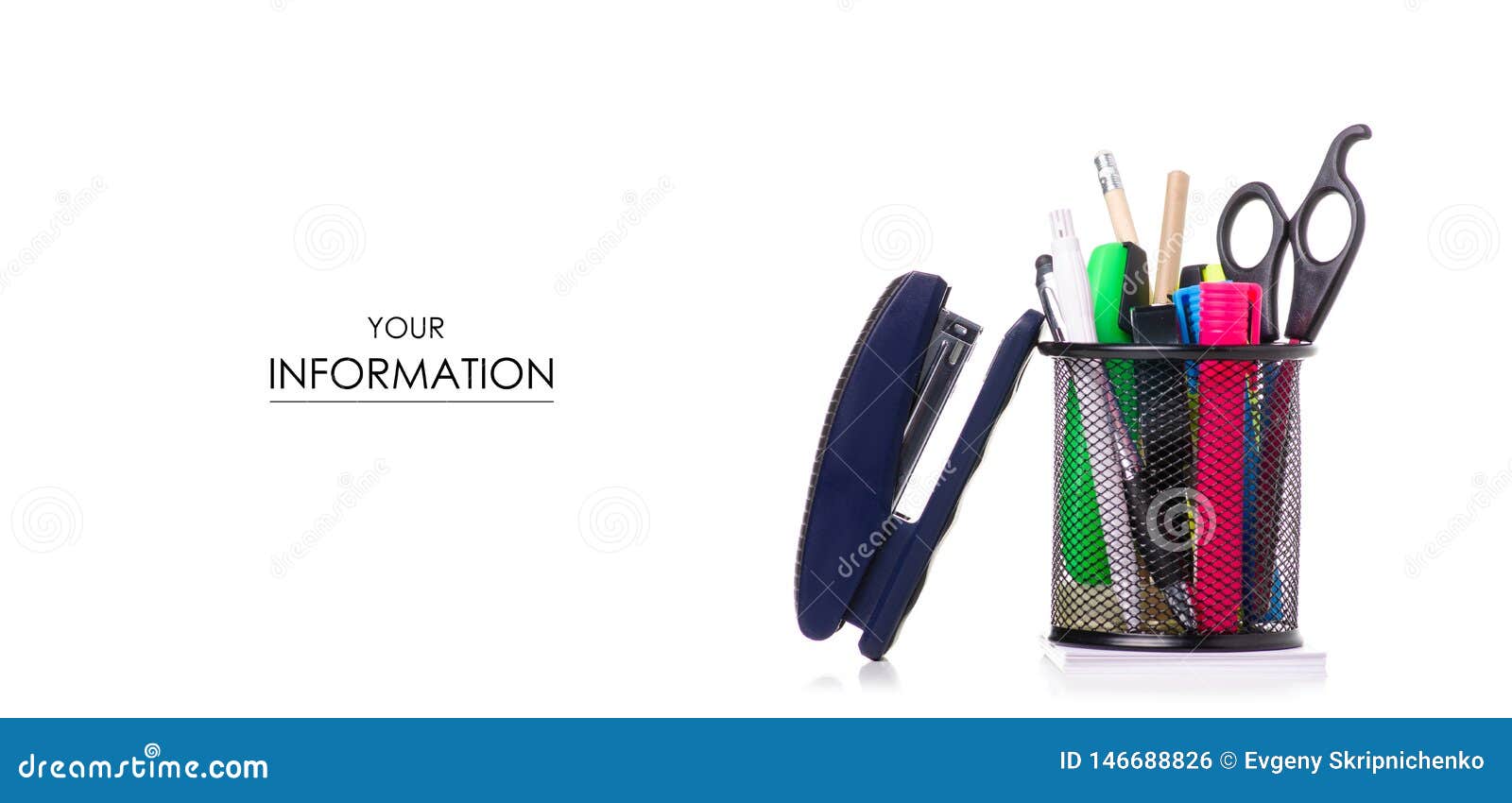 Stationery Set in Stand Pattern Stock Illustration - Illustration of ...