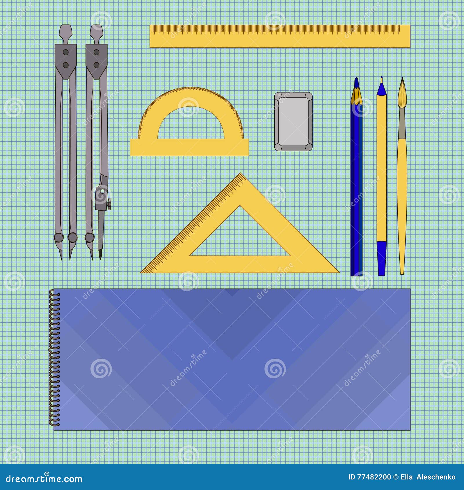 Stationery Set Ten Items Stock Illustrations – 2 Stationery Set Ten ...