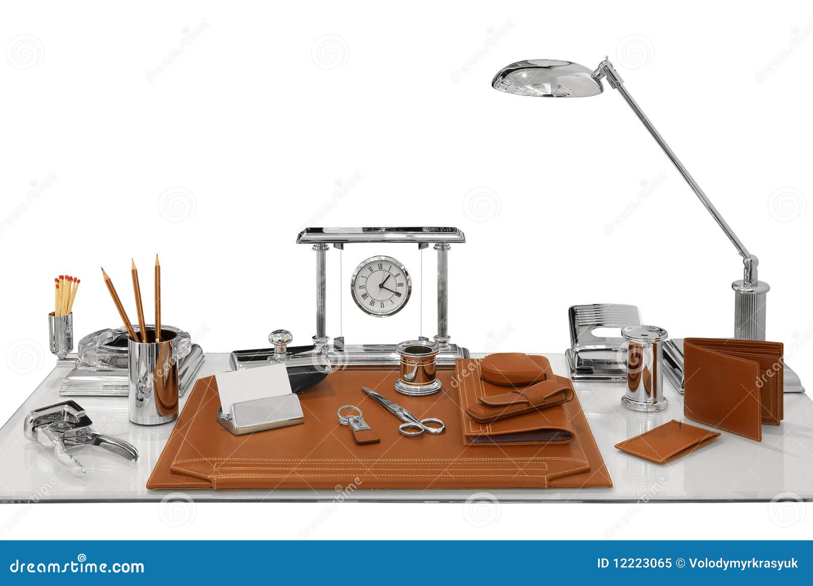 Stationery on a table stock image. Image of materials - 12223065