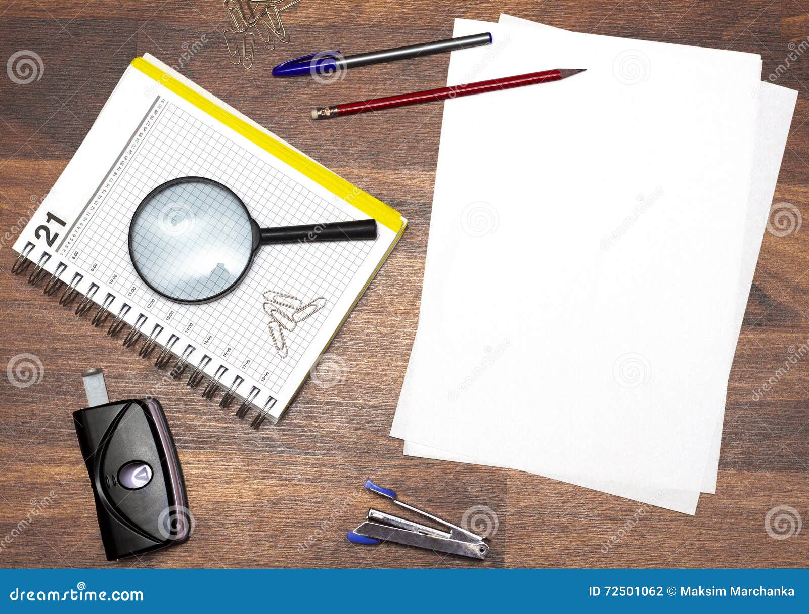 Stationery on the table stock photo. Image of ballpoint - 72501062