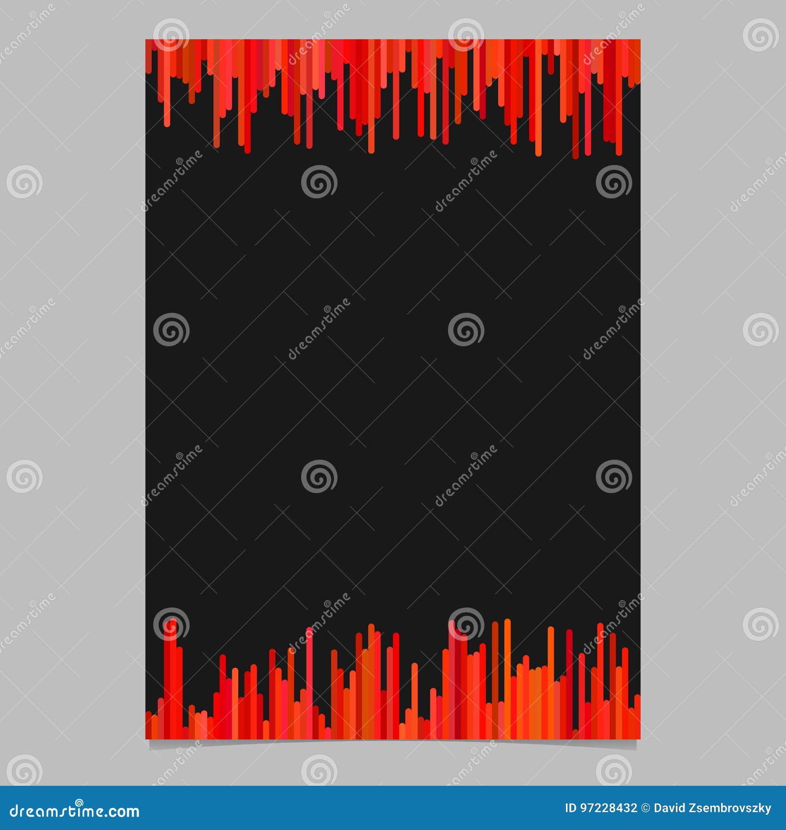 Stationery Template from Vertical Stripes in Red Tones - Vector ...