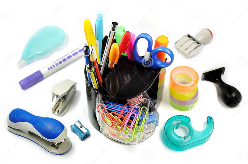 Stationery tool set stock image. Image of office, stationery - 19430577