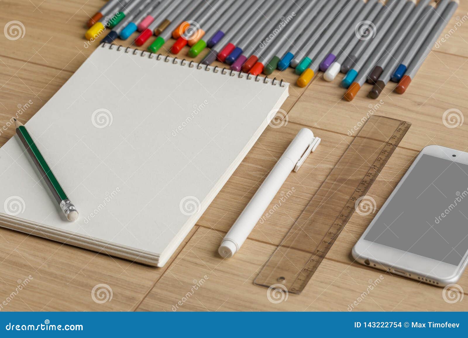 Stationery. View from Above Stock Photo - Image of stationery, design ...
