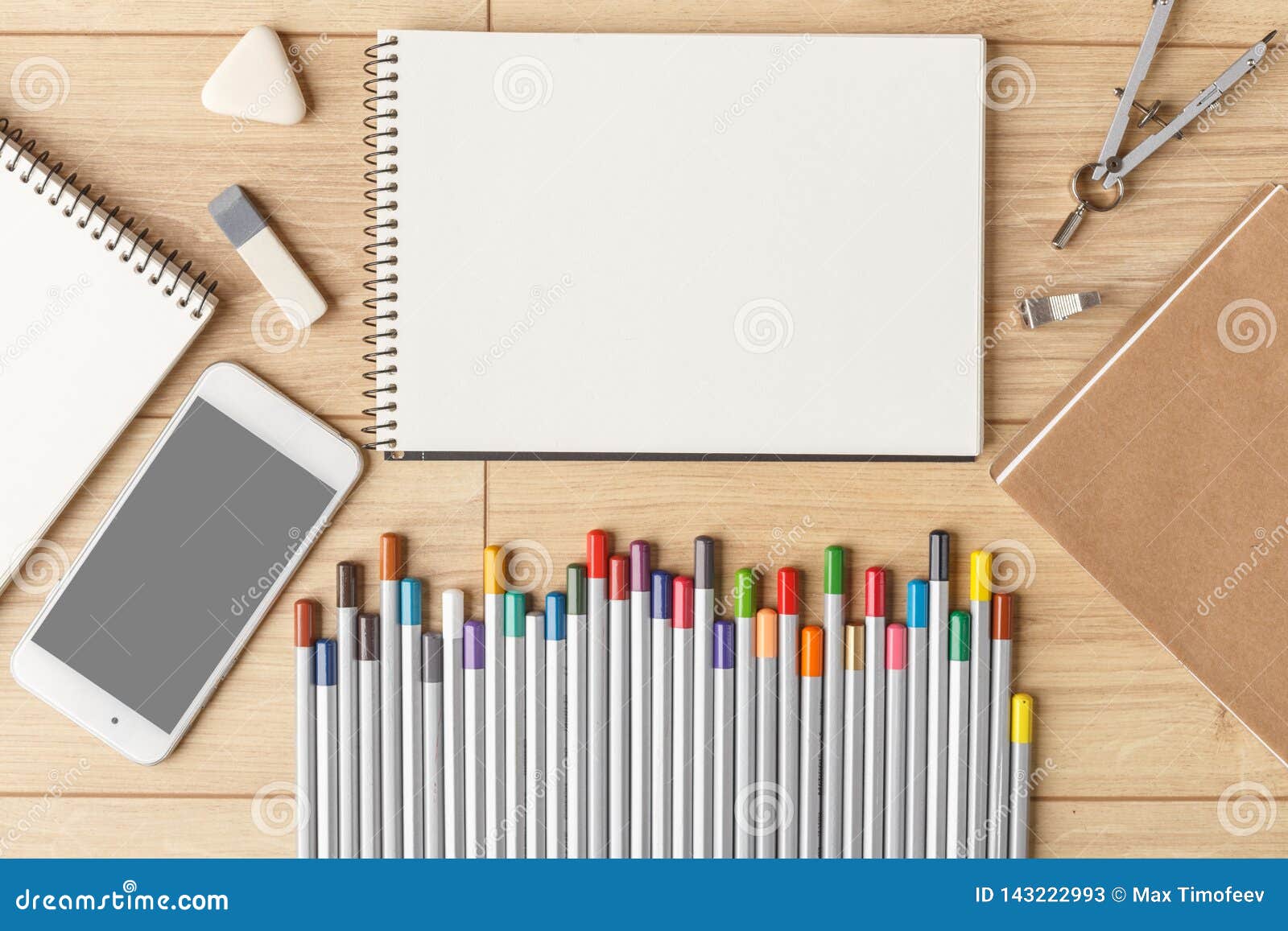 Stationery. View from Above Stock Image - Image of artist, presentation ...