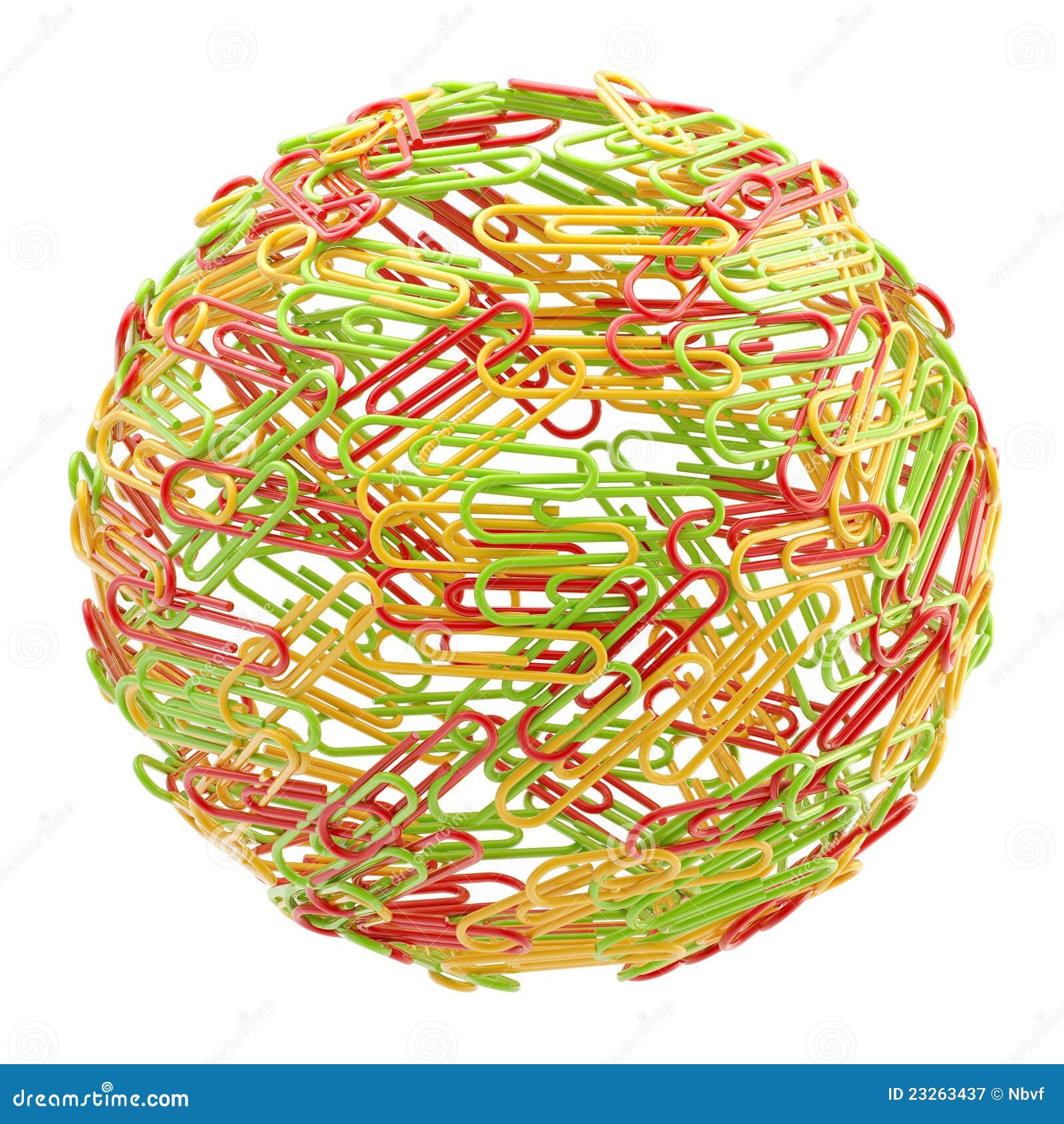 Stationery World: Sphere Made of Paper Clips Stock Illustration ...