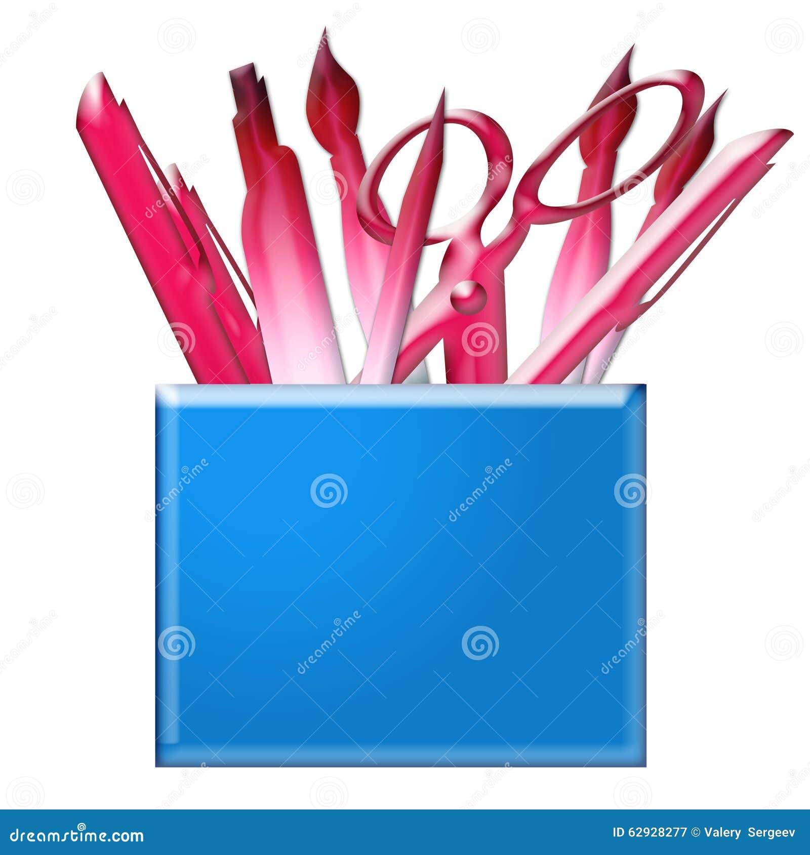 Stationery and Writing Utensils Stock Illustration - Illustration of ...