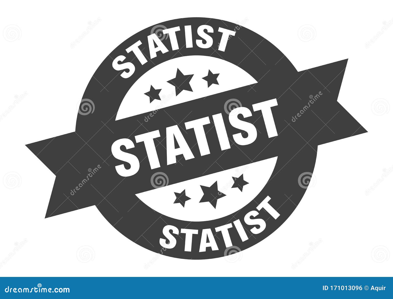 Statist Sign. Statist Round Ribbon Sticker Stock Vector - Illustration ...