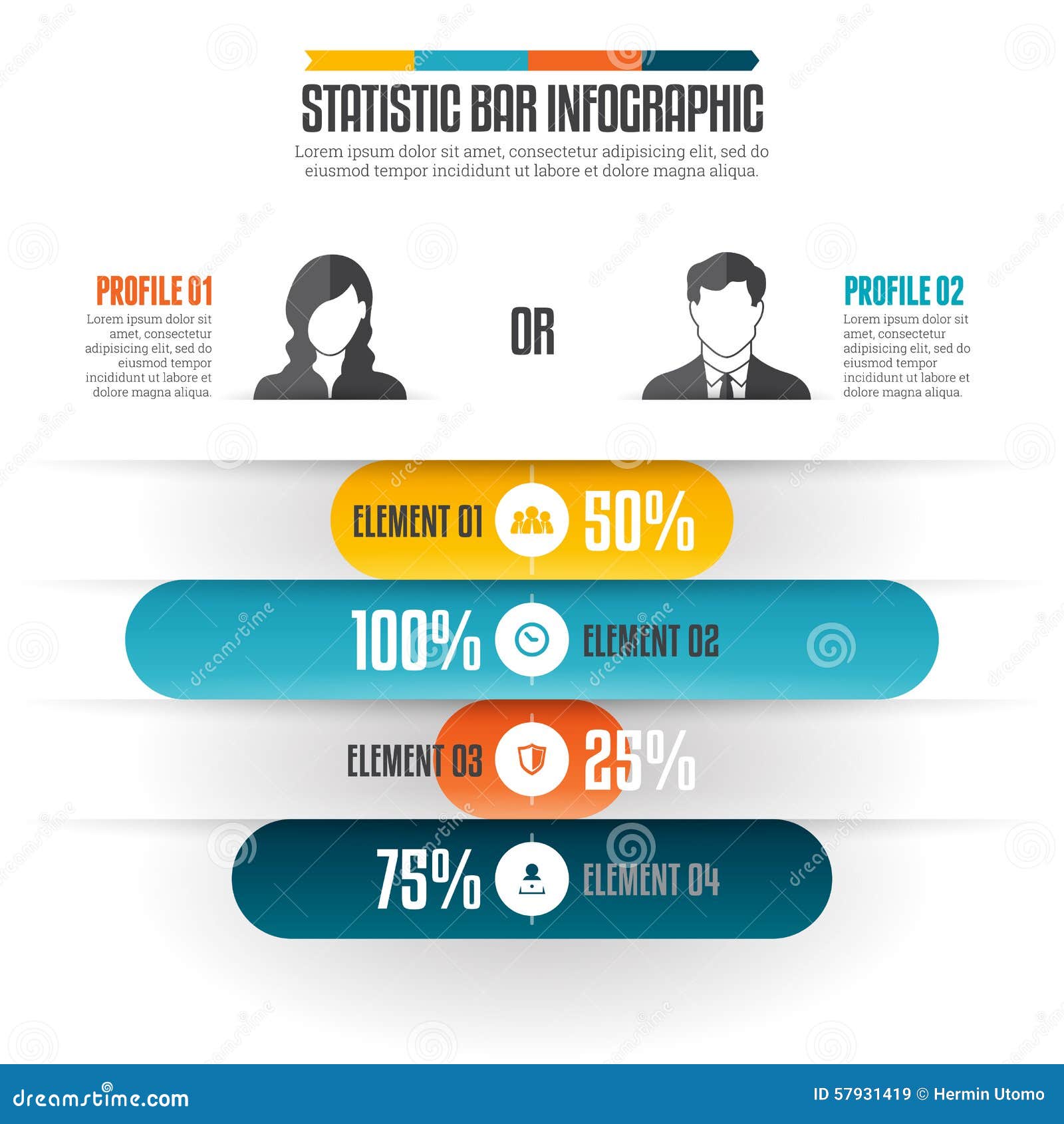 Statistic Bar Infographic stock illustration. Illustration of banner ...