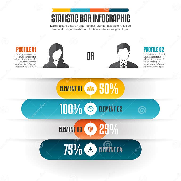 Statistic Bar Infographic stock illustration. Illustration of banner ...