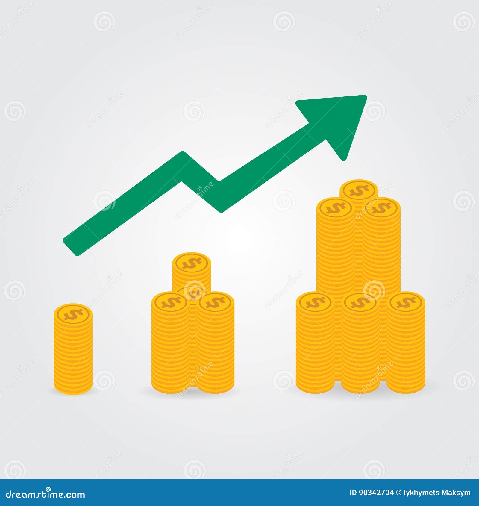 Statistic Chart with Arrow Up Stock Illustration - Illustration of ...