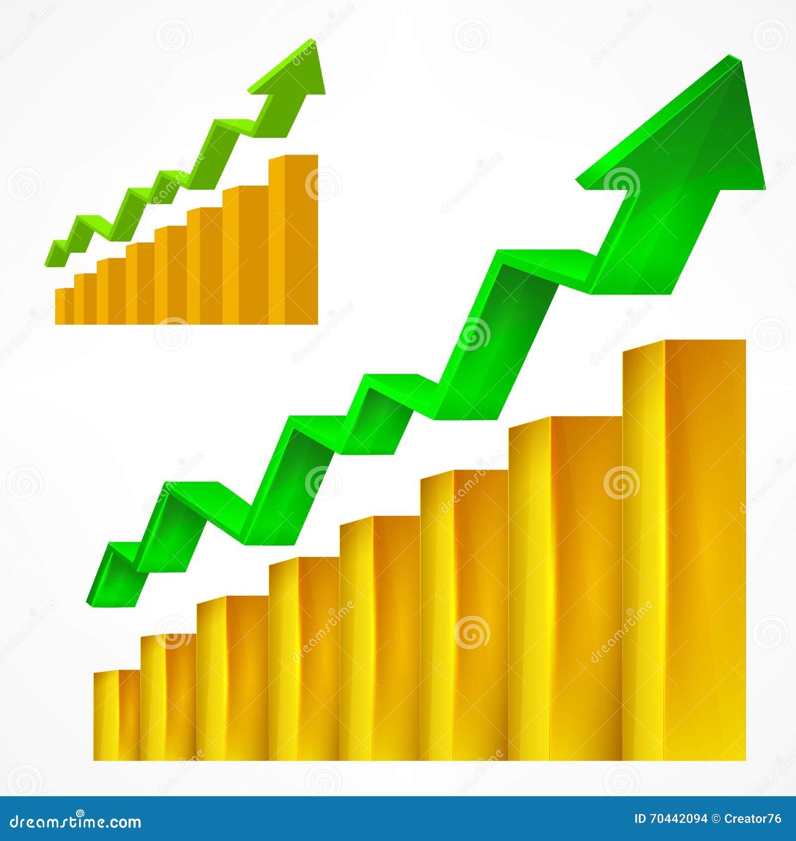Statistic Chart with Arrow on White. Vector Illustration Stock Vector ...