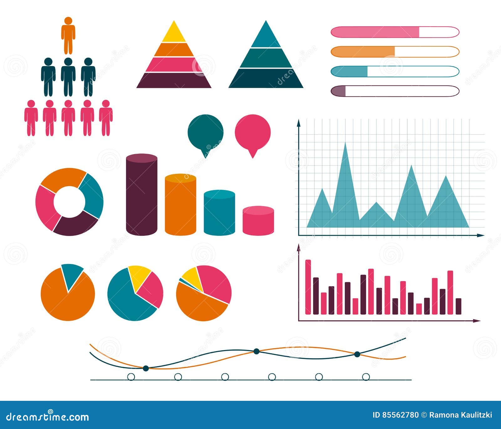 Statistic and Data, Infographic Design Elements Stock Illustration ...
