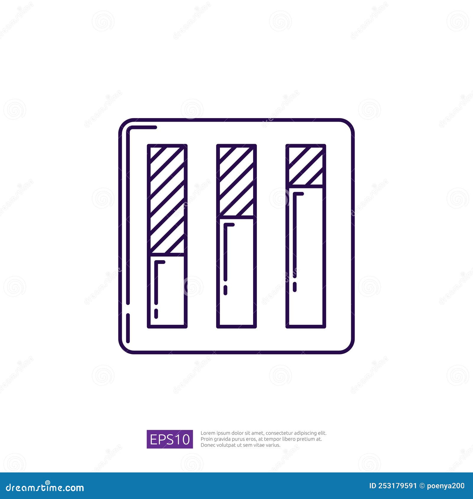 Statistic Diagram. Bar Chart and Graph Outline Icon Stock Vector ...