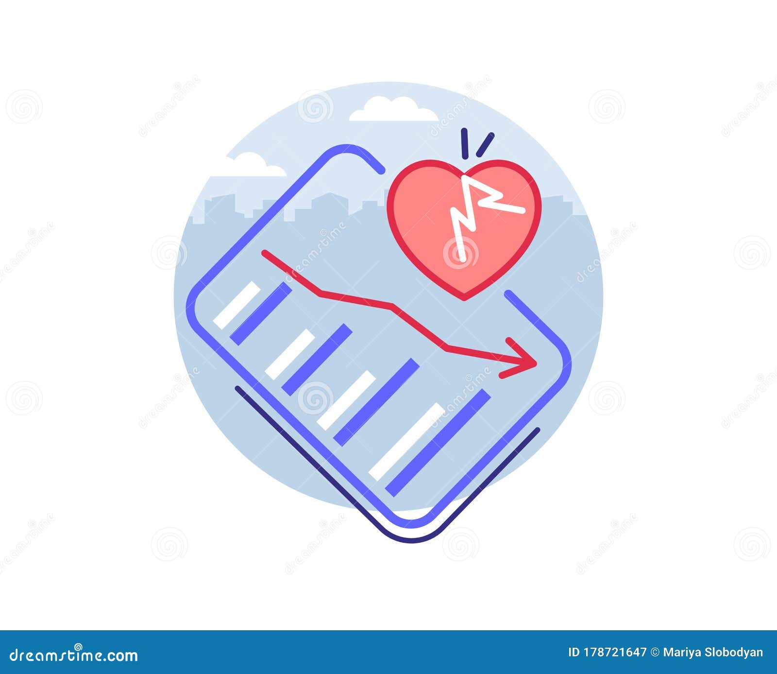 Statistic Graph Turned, Caused Arrow Sloping Down. the Concept of ...