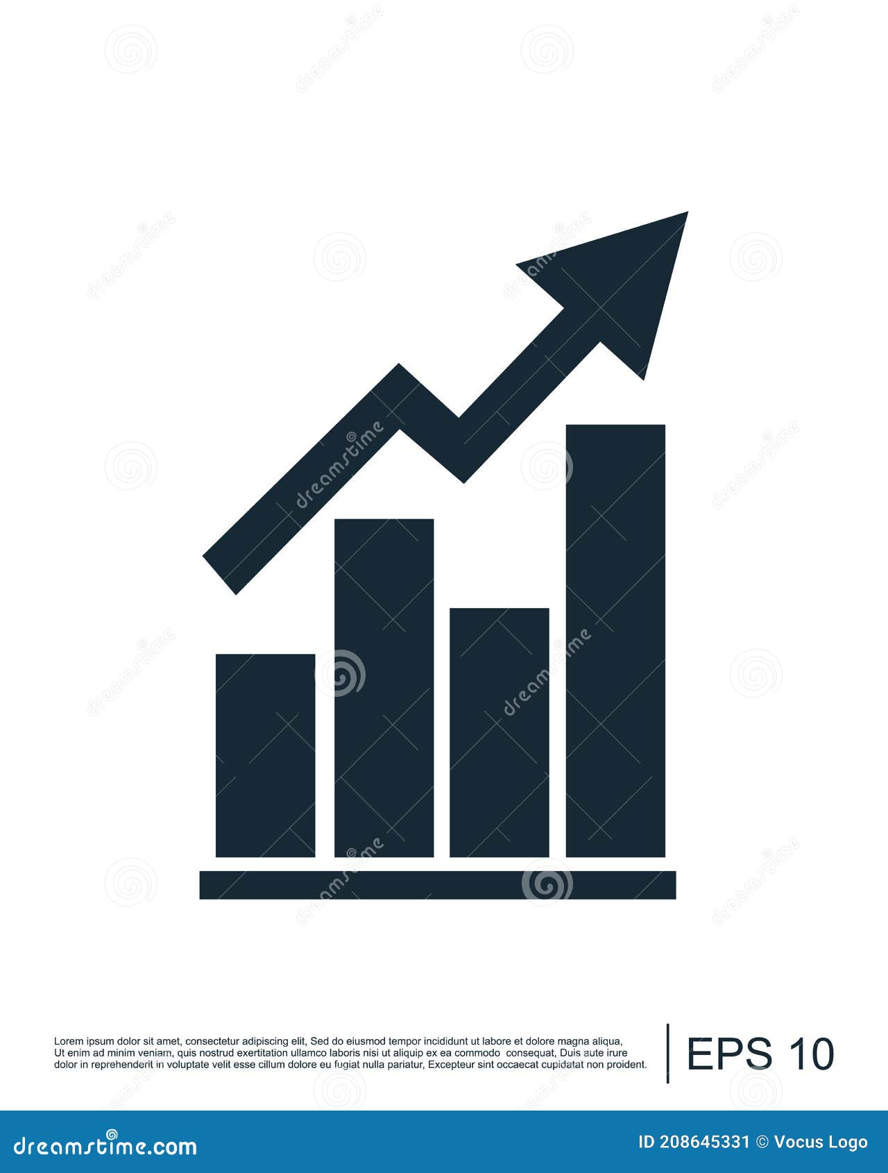 Statistic, Growth, Increase, Chart Sign Icon, Vector Illustration Stock ...