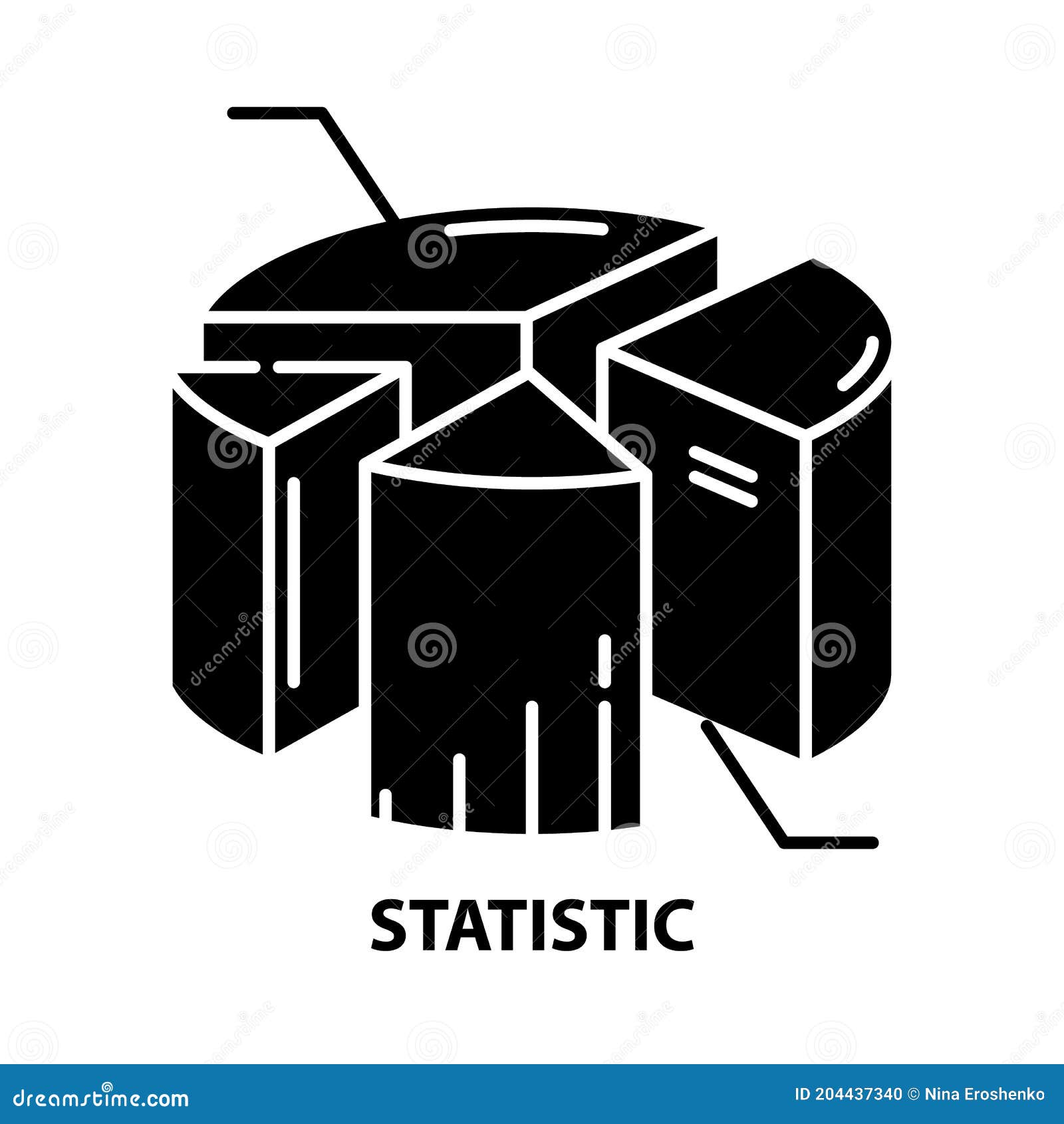 Statistic Icon, Black Vector Sign with Editable Strokes, Concept ...