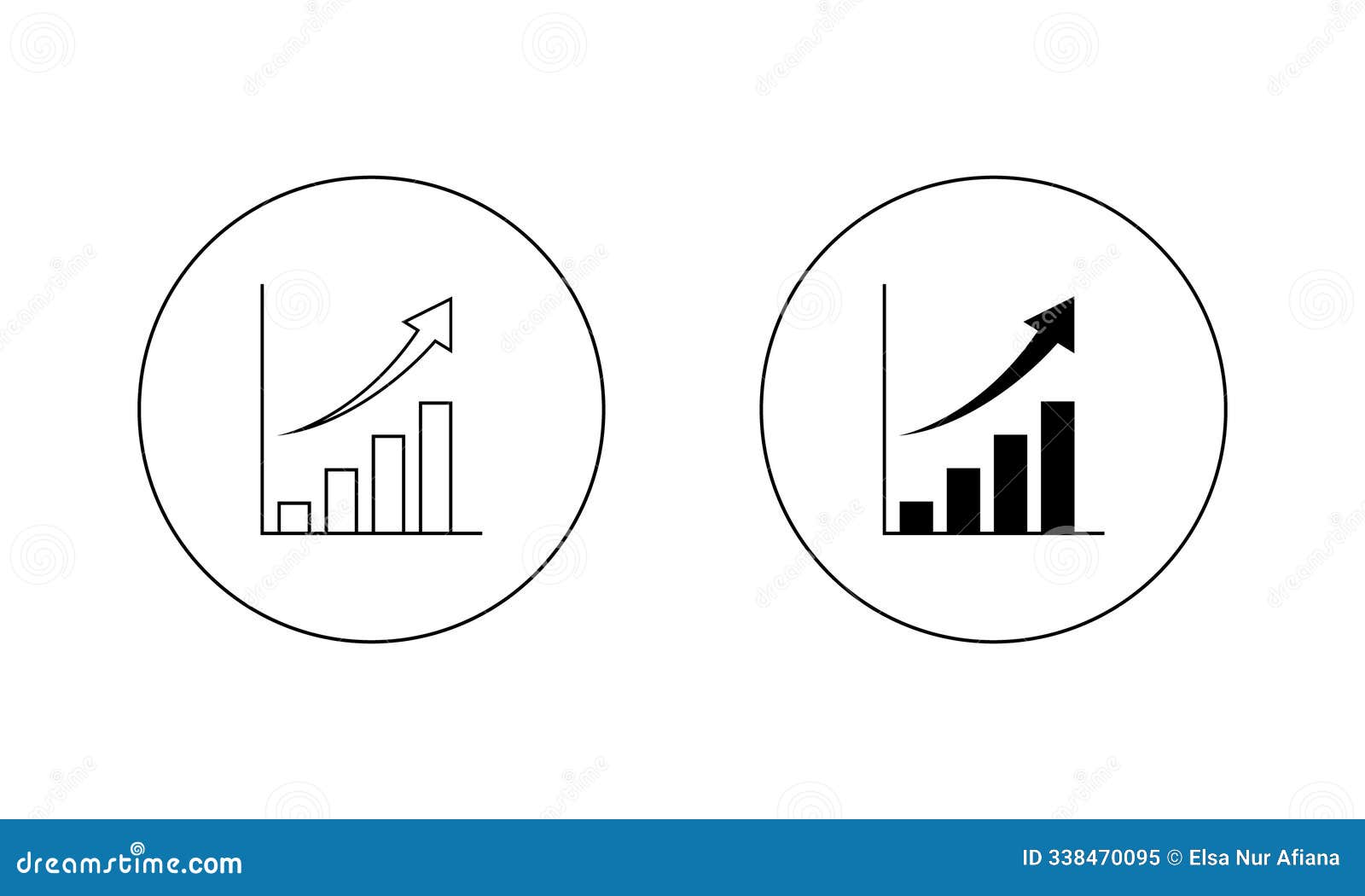 Statistic Icon on Circle Line. Increase Graph Concept Stock Vector - Illustration of graphic ...