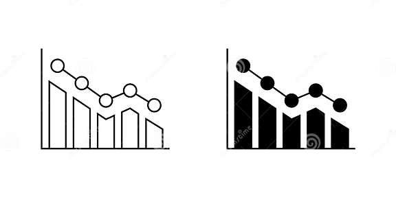 Statistic Icon in Generic Style. Decrease Graph Symbol Stock ...