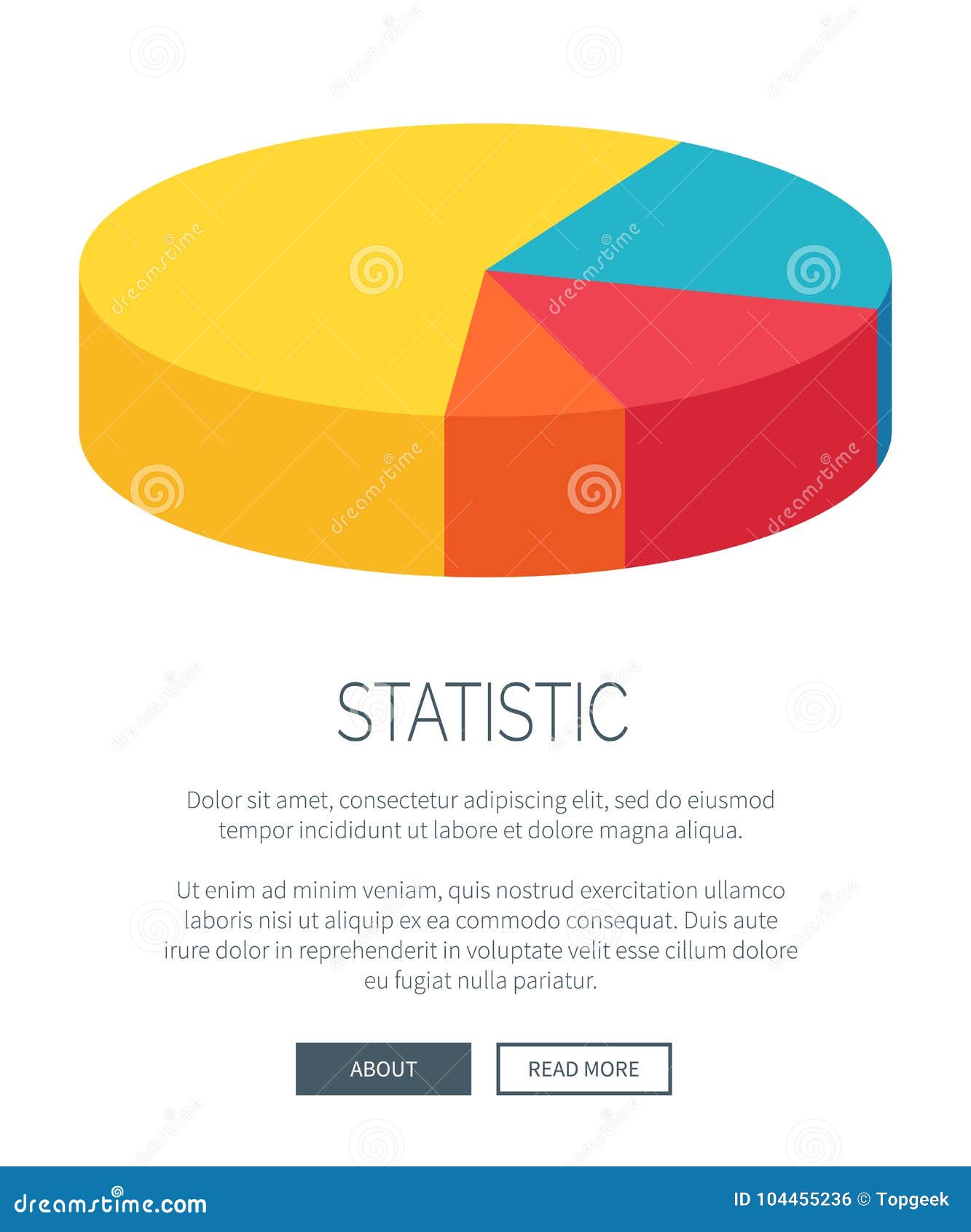 Statistic Presentation with Colorful Pie Chart Stock Vector ...