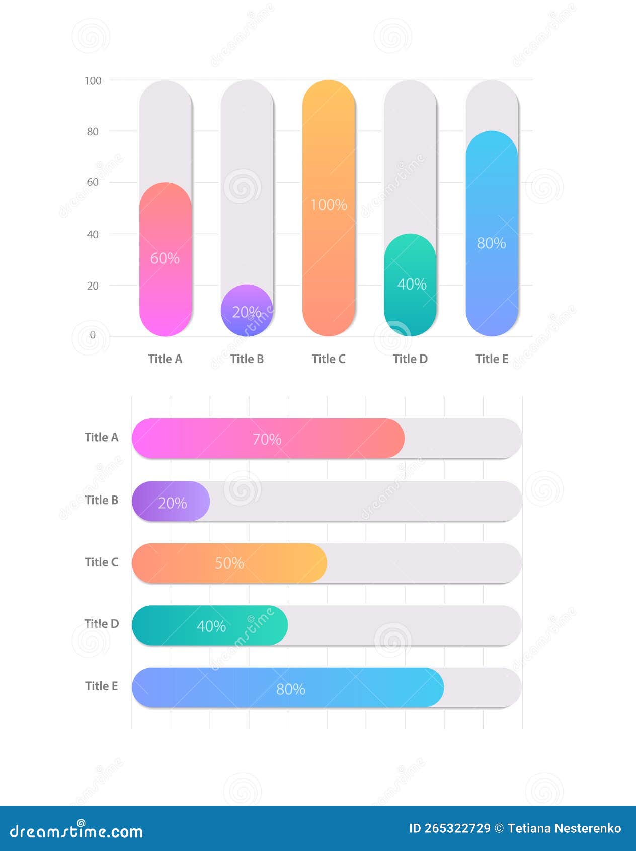 Statistic Infographic Chart Design Template Set Stock Vector ...