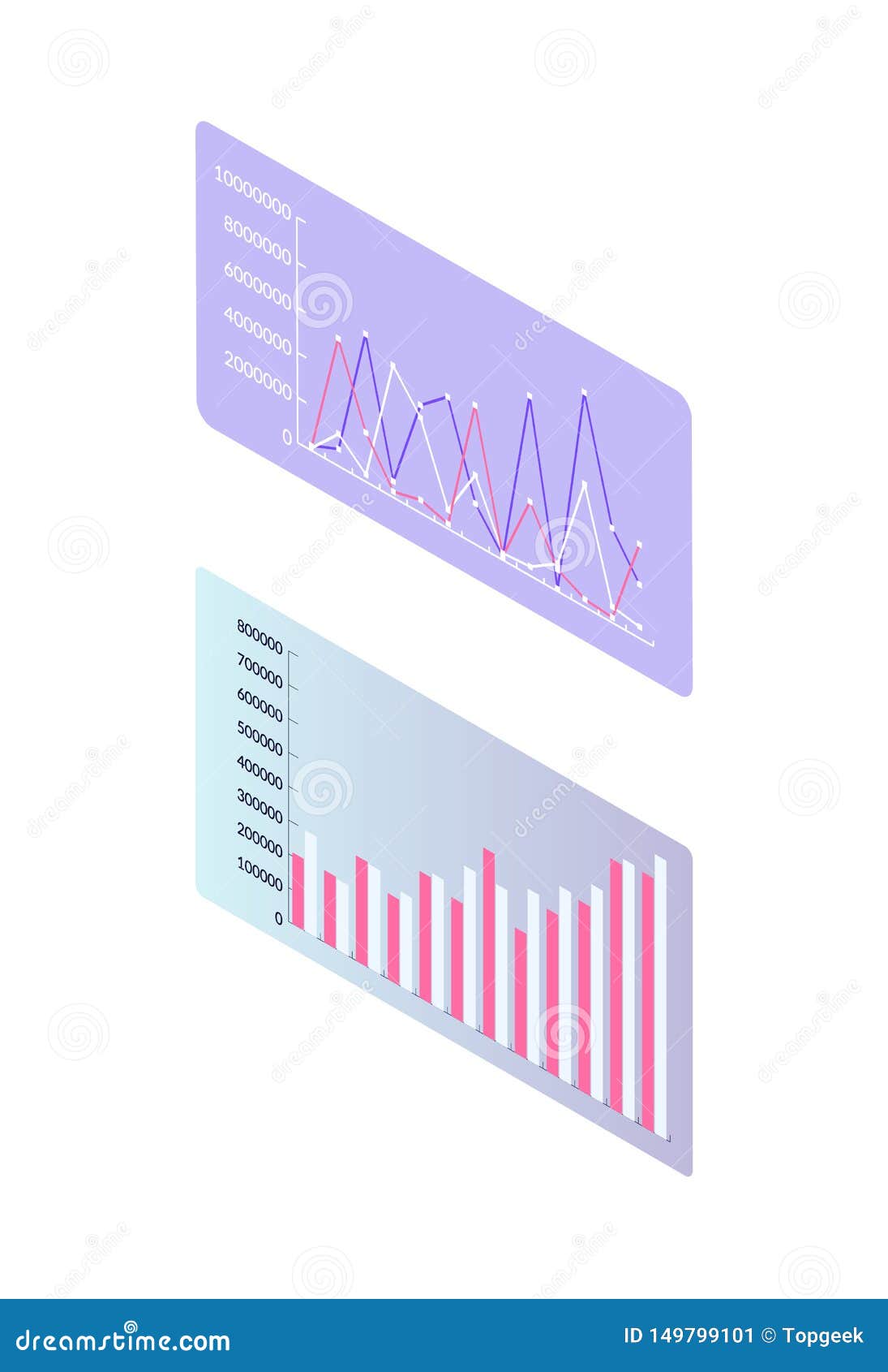 Statistic and Infographics on Screen, Numeric Data Stock Vector ...