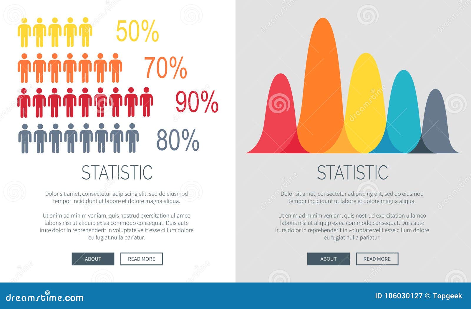 Statistic Presentation Colorful Web Page Design Stock Vector ...