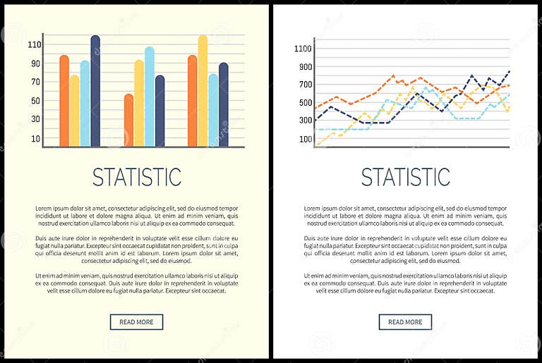 Statistic Web Pages with Text Sample, Infographics Stock Vector ...