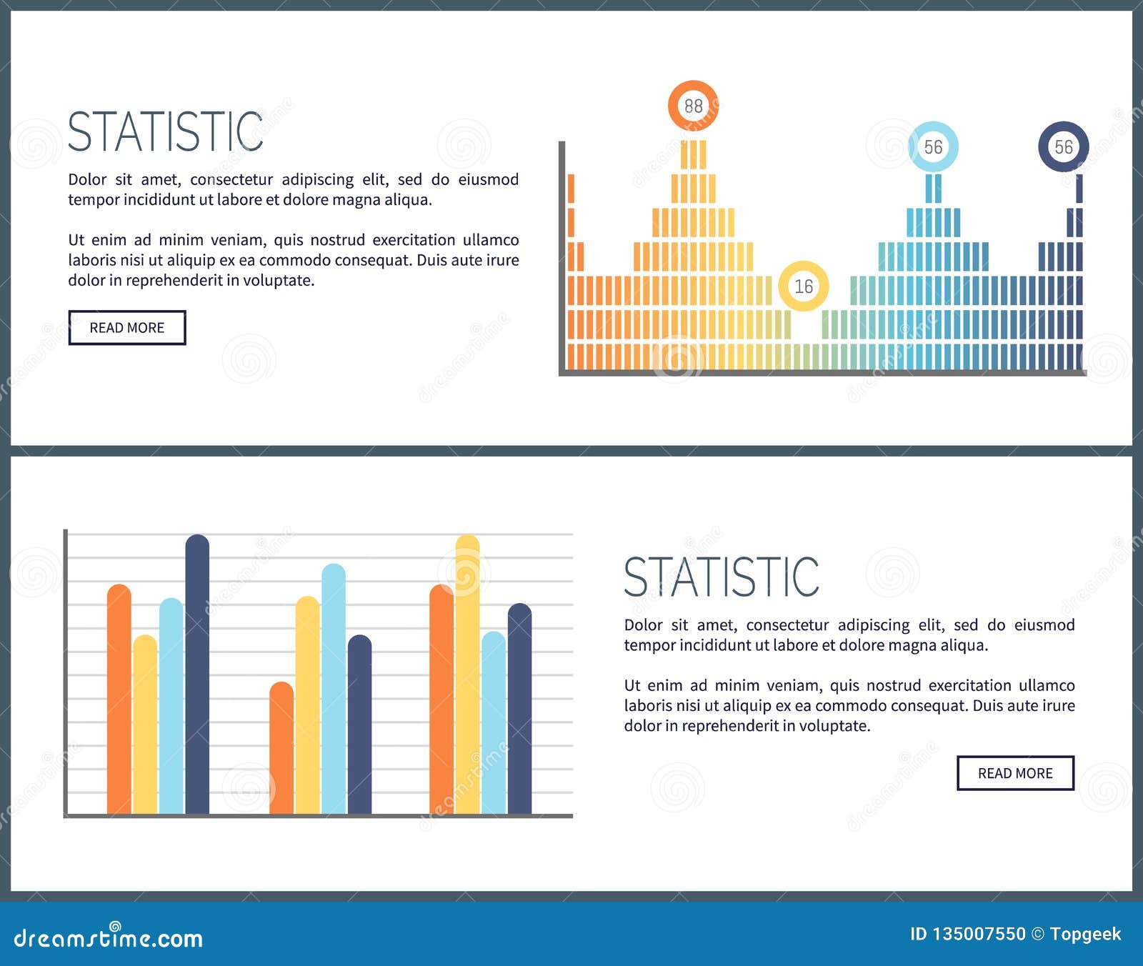 Statistic Web Pages, Visualized Information Charts Stock Vector ...