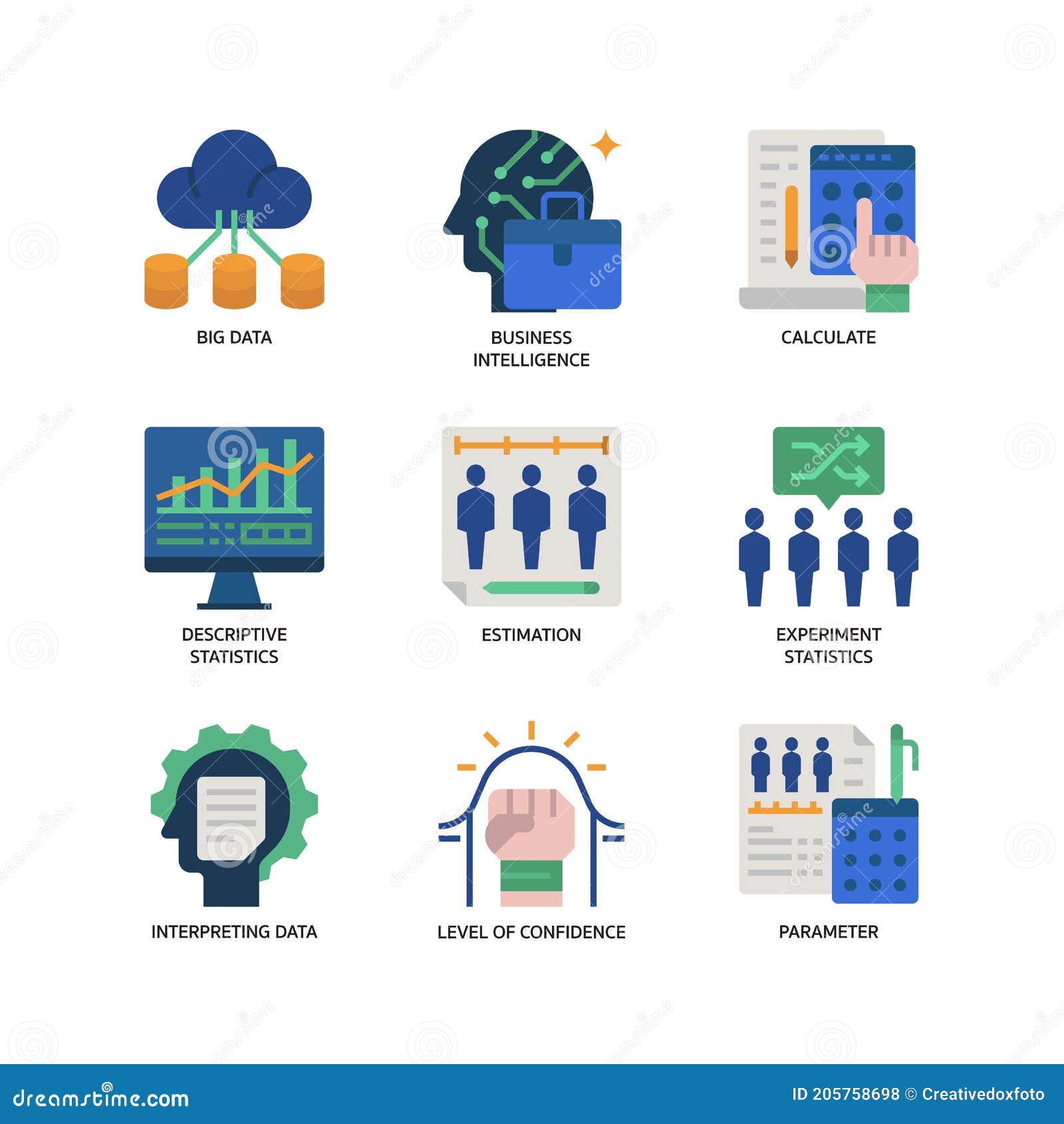 Statistical Analysis Icons Set Stock Vector - Illustration of ... Statistical Analysis Icons Set Stock Vector - Illustration of ...
