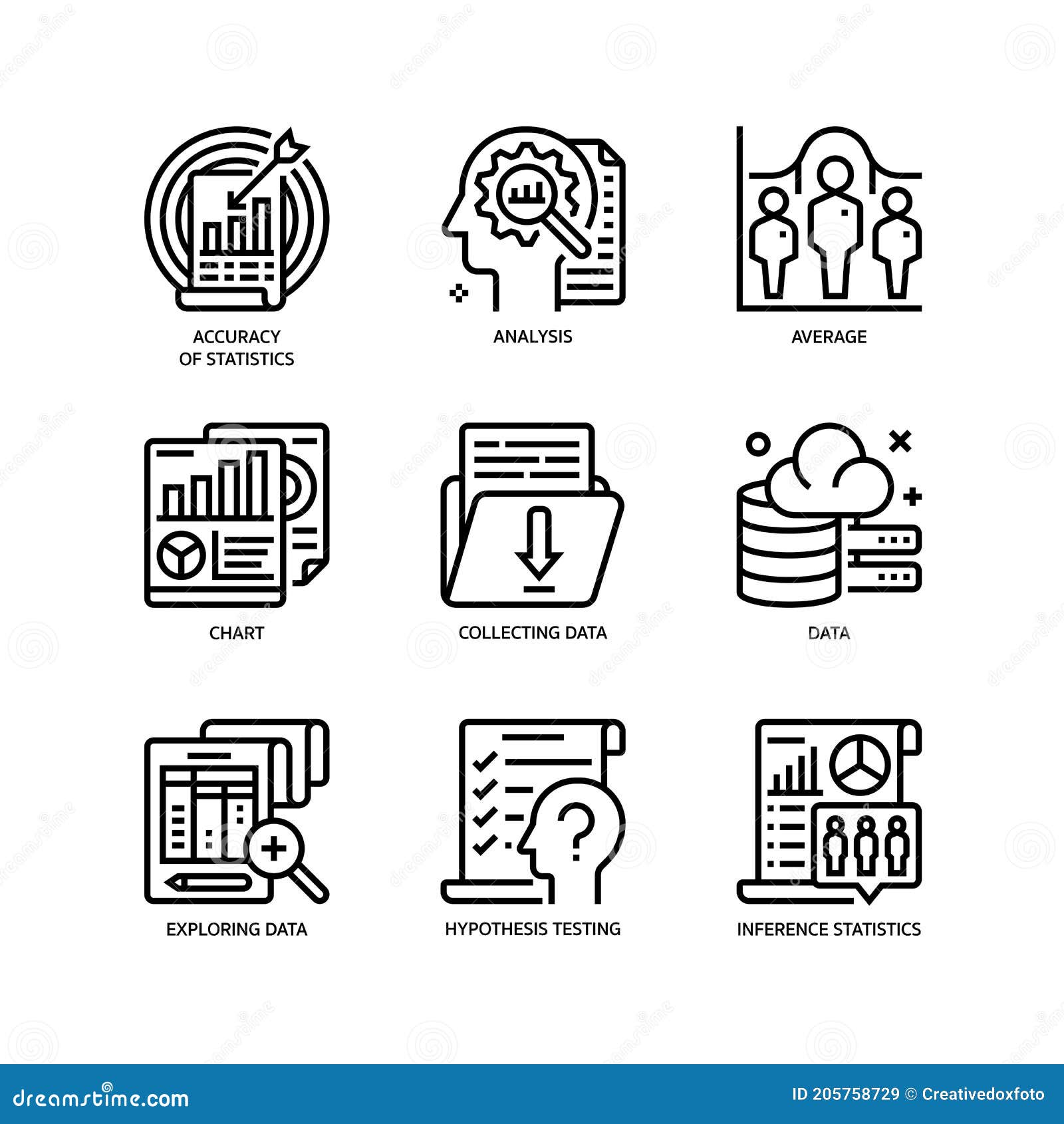 Statistical Analysis Icons Set Stock Vector - Illustration of data ... Statistical Analysis Icons Set Stock Vector - Illustration of data ...