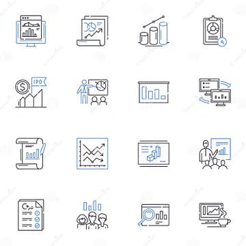 Statistical Analysis Line Icons Collection. Probability, Data, Analysis ...