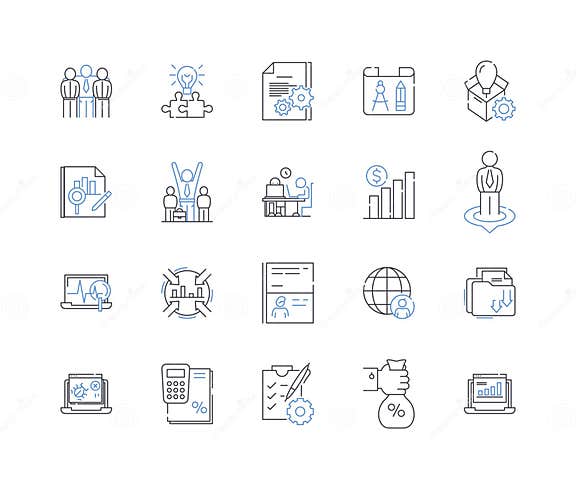 Statistical Analysis Line Icons Collection. Regression, Variance ...