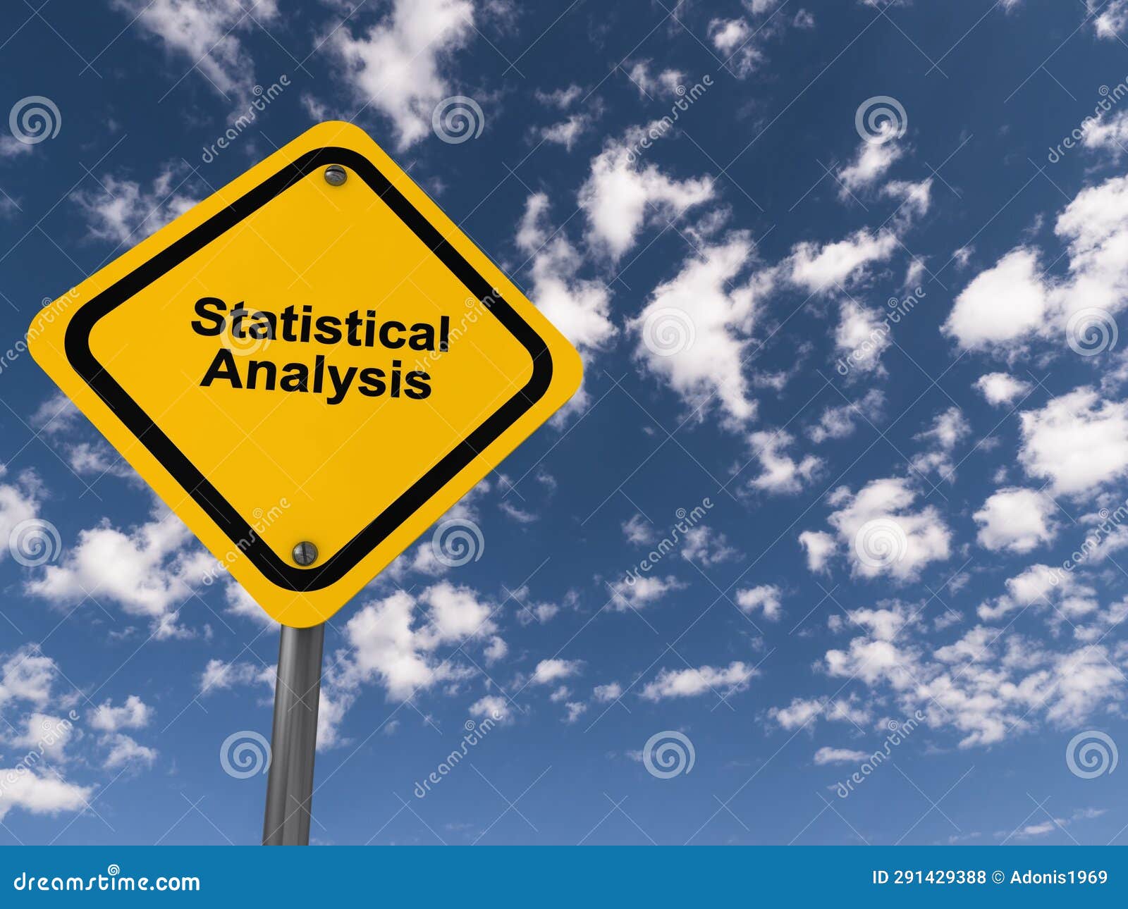 Statistical Analysis Traffic Sign on Blue Sky Stock Photo - Image of ...
