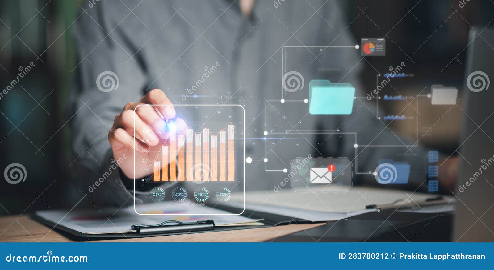 Statistical Analyst Reading Graph Report and Business Statistics Charts ...