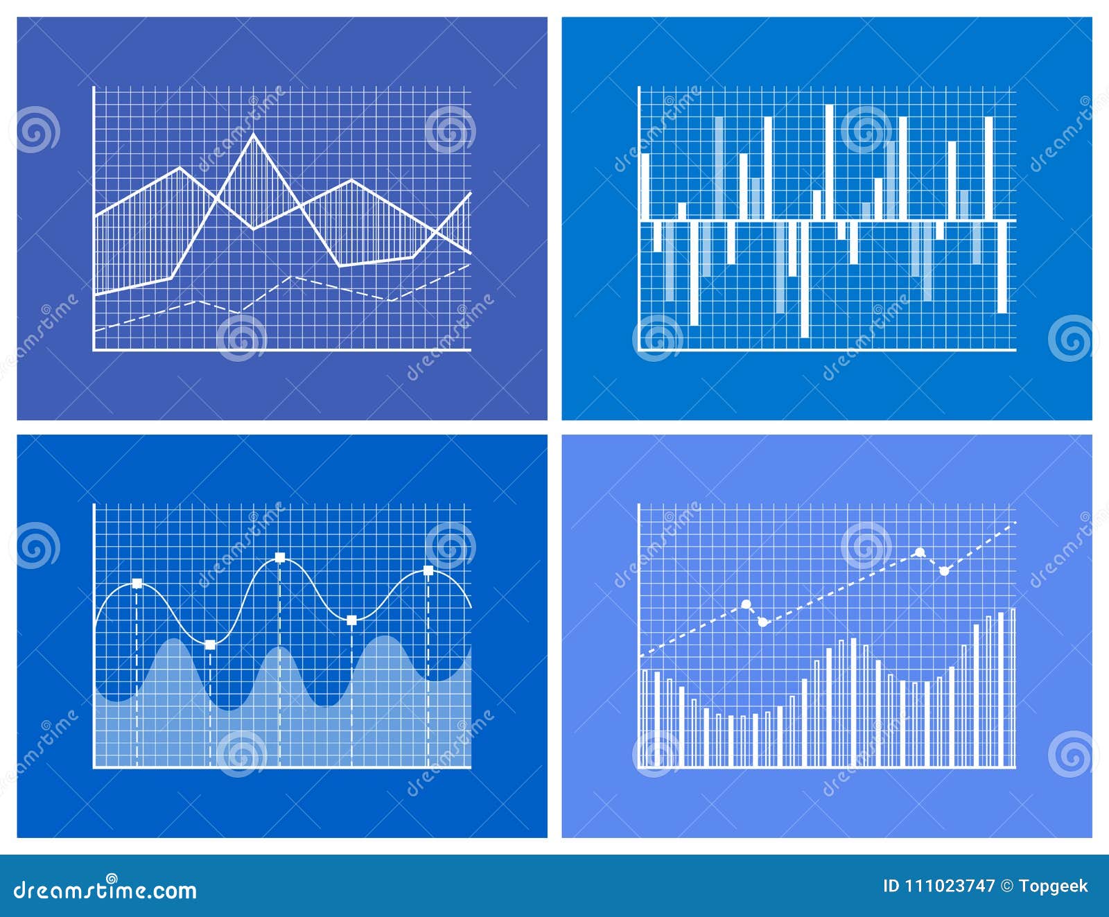 Statistical and Analytical Monochrome Graphics Set Stock Vector ...