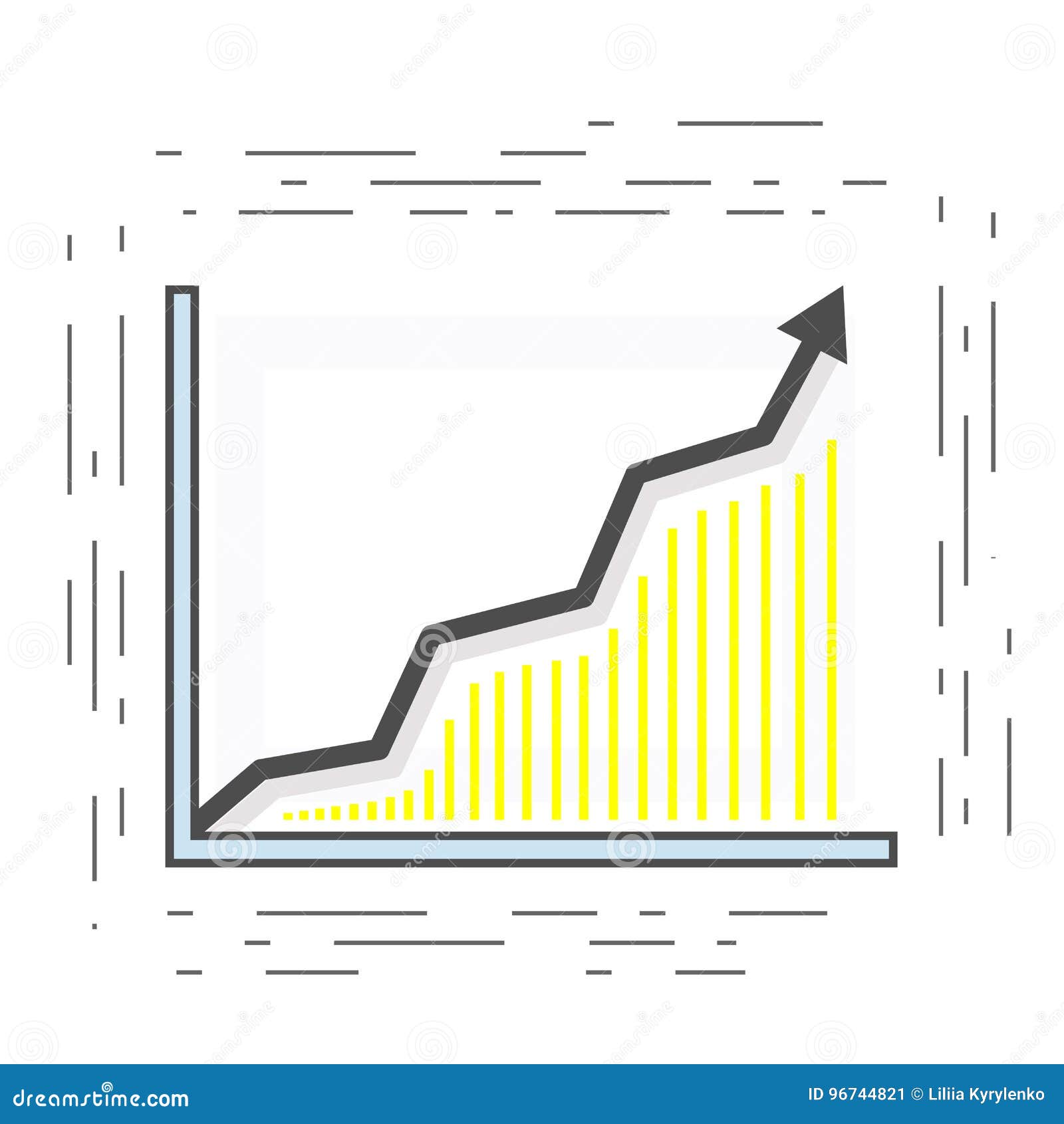 Statistical Chart. the Arrow Rises and Points Upwards. Modern Linear ...